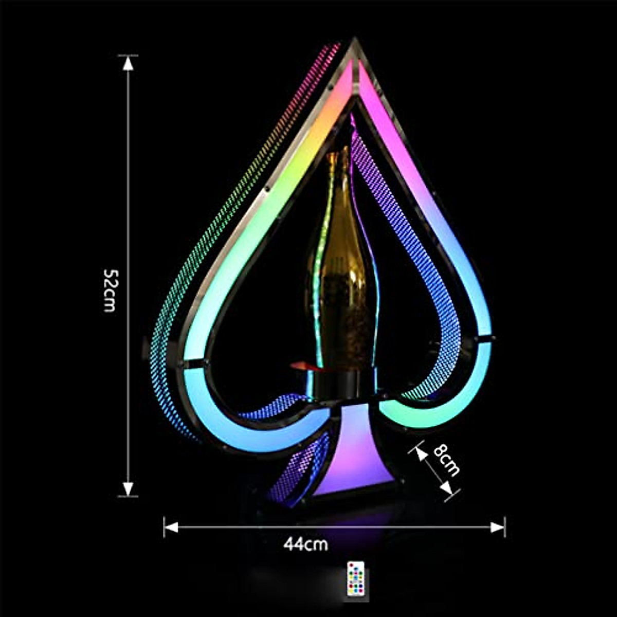 ZUMERTYH Glow Bar Wine Bottle Display 7-Color Ace of Spades Champagne Drinks Beer VIP Bottle Presenter with Remote Control for Commercial Home Bar