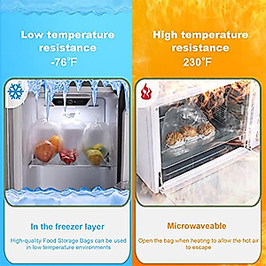 RyhamPaper Food Storage Bags, 1 Roll 12 x 16 Plastic Produce Bag on a Roll Fruits, Vegetable, Bread, Food Storage Clear Bags, 350 Bags