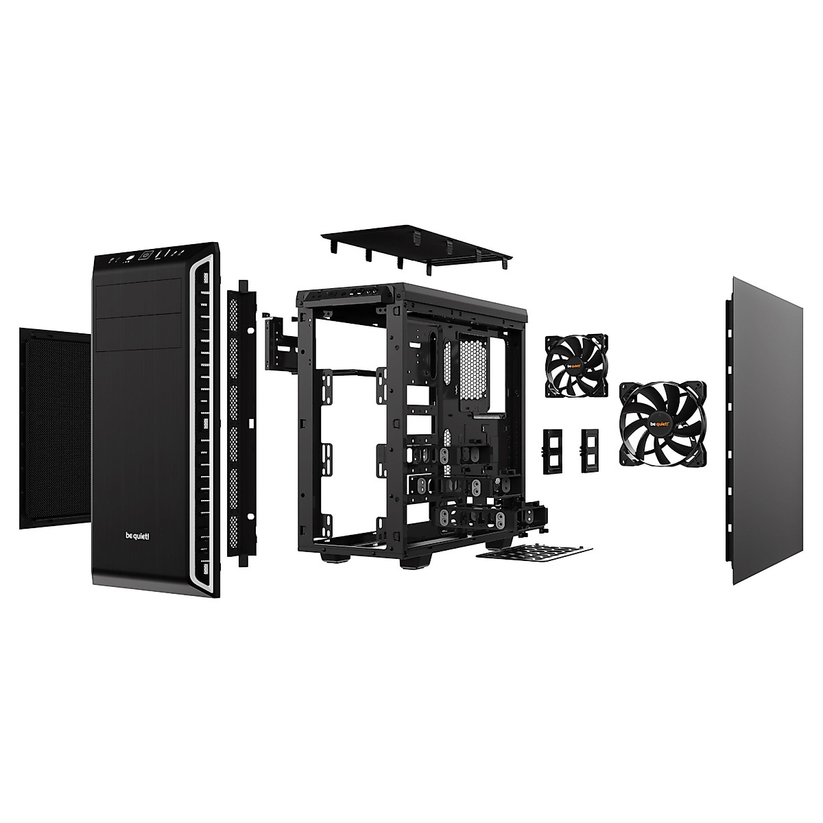 be quiet! Pure Base 600 | ATX Midi Tower PC Case| 2 Pre-Installed Pure Wings 2 Fans | Silver | BG022