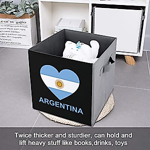 Love Argentina Collapsible Storage Bins Basics Folding Fabric Storage Cubes Organizer Boxes with Handles