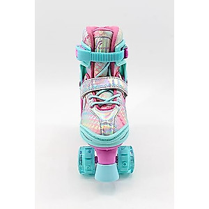 Sportneer Kids Roller Skates, Roller Skates with Protective Gear Set, Adjustable Roller Skates with 8 Light up Wheels, for Girls Kids Youth Beginner Indoor & Outdoor Use (1pair)