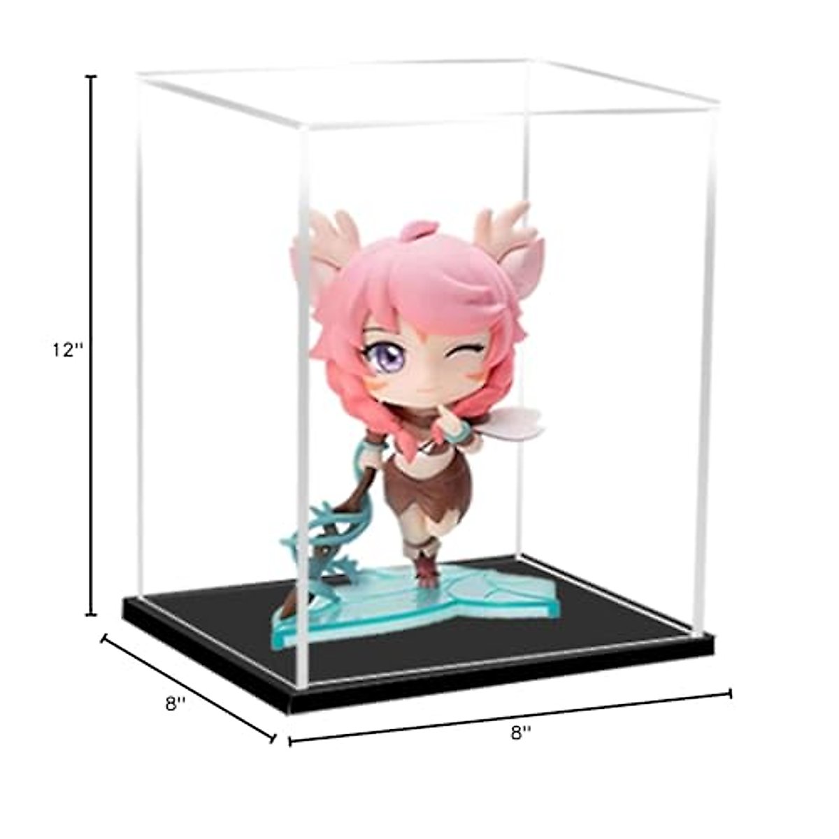Clear Acrylic Display Case Box ，Versatile Collectibles Display Dustproof Showcase with Thickening Base，for Display Action Figures Home Storage Organizing Toys (8x8x12 inch/20x20x30cm)