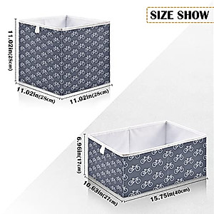 Flat Design Bicycle Storage Basket Storage Bin Rectangular Collapsible Closet Baskets Empty Gift Baskets Organizer for Living Room Bedroom
