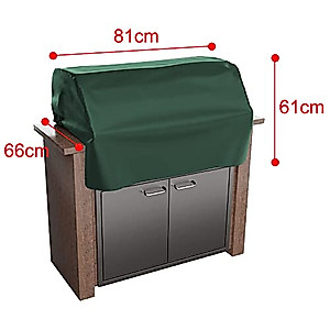 TJFU Built-in Grill Cover,BBQ Grill Cover Waterproof Outdoor Barbeque Grill Gas Top Cover for Napoleon, Coyote etc (32" L x 26" W x 24" H,Green)