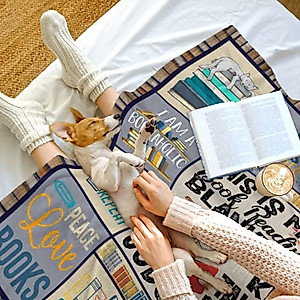 POQUSH Book Lovers Gifts,Gifts for Book Lovers Women, Women Reading Gifts for Book Lovers,Book Reader Gifts,Book Club/Bookworm Gifts for Reading Lover Bookish,Literary Gifts Ideas Blanket 60"x50"