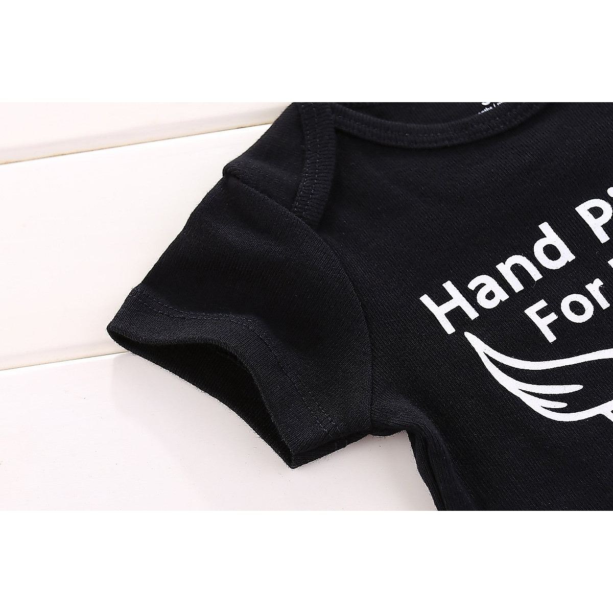 AMMENGBEI Baby Boys Girls Rompers Hand Picked for Earth by My Grandma Grandpa in Heaven Summer Bodysuit (0-3M, Grandpa Black)