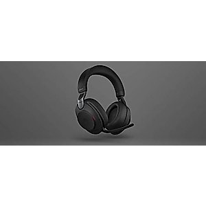 Jabra Evolve2 85 USB-C Stereo Headset with Charging Stand, UC Optimized, Leading Wireless Performance with Advanced Noise-Cancelling Microphone, All Day Battery - Black