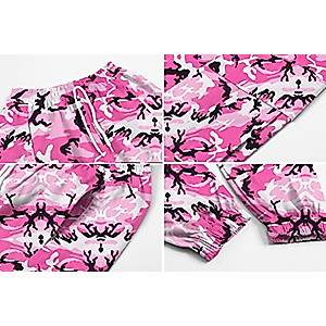 SANGTREE Girls Clothes 2 Piece Set, White Short Sleeve Crop Tops + Purple Camo Cargo Jogger Pants Clothes, 7-8 Years = Tag 140