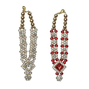 Set of 2 White & Red Stone Mala Set for Laddu Gopal/Devi Maa/Radha Krishna/Indian Traditional God Goddess Haar Sringar Set Deities jewellary Set for Janmashtami All God Idol Statue(Size:- 3 Inch)