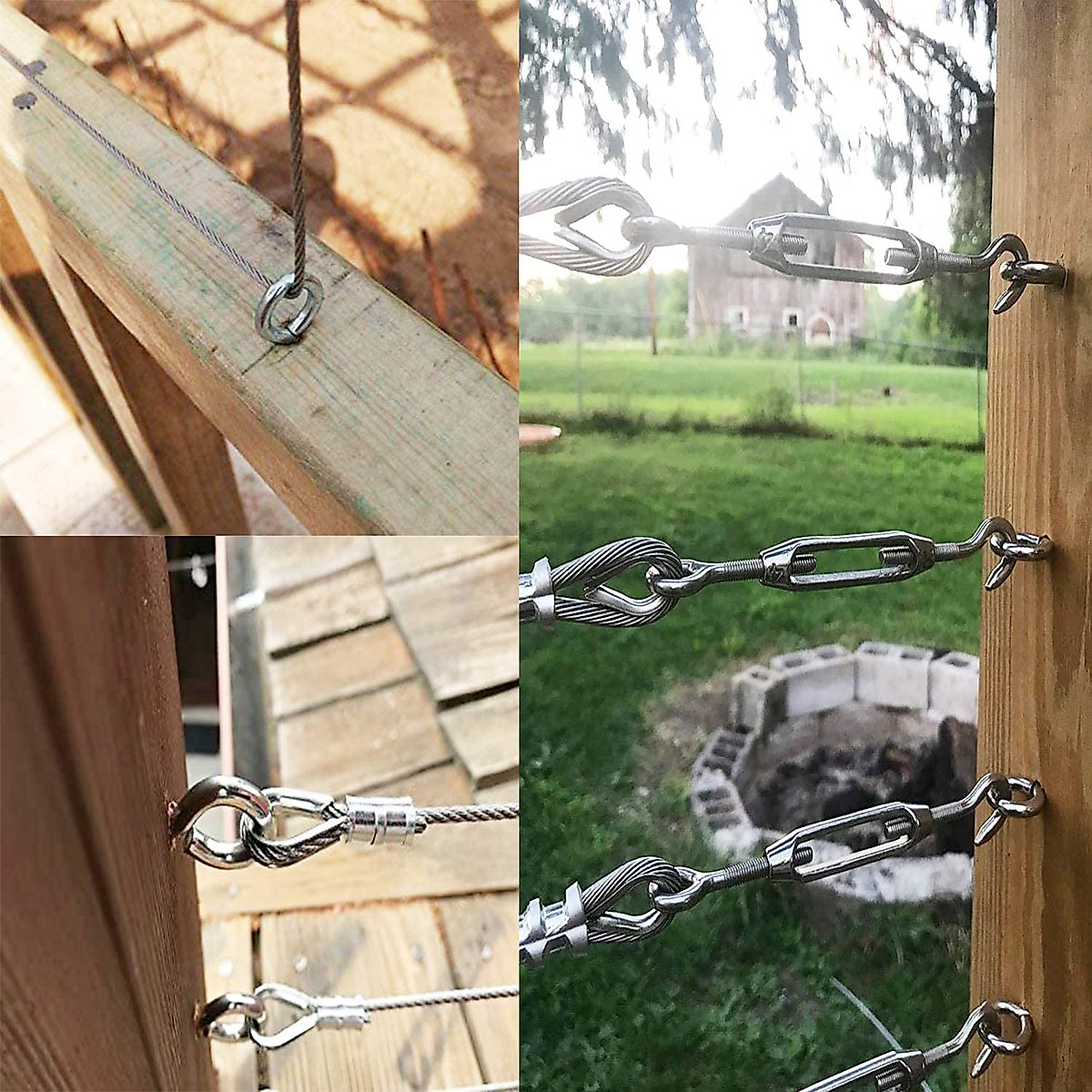 30 Pack of Eye Screws, 2 inch Metal Eye Hooks Thread Self-Tapping Hanging Hooks Eyebolt Ring Black.