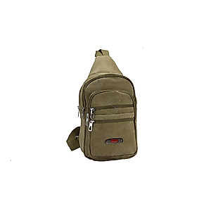 Canvas Sling Shoulder Backpack (Khaki)