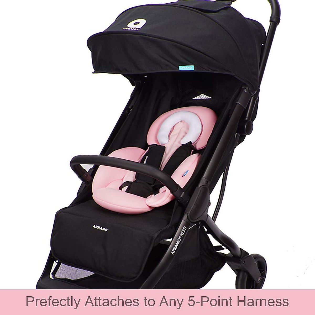 COOLBEBE New 2-in-1 Head & Body Supports for Baby Newborn Infants - Extra Soft Stroller Cushion Pads Car Seat Insert, Prefect for All Seasons, Pink