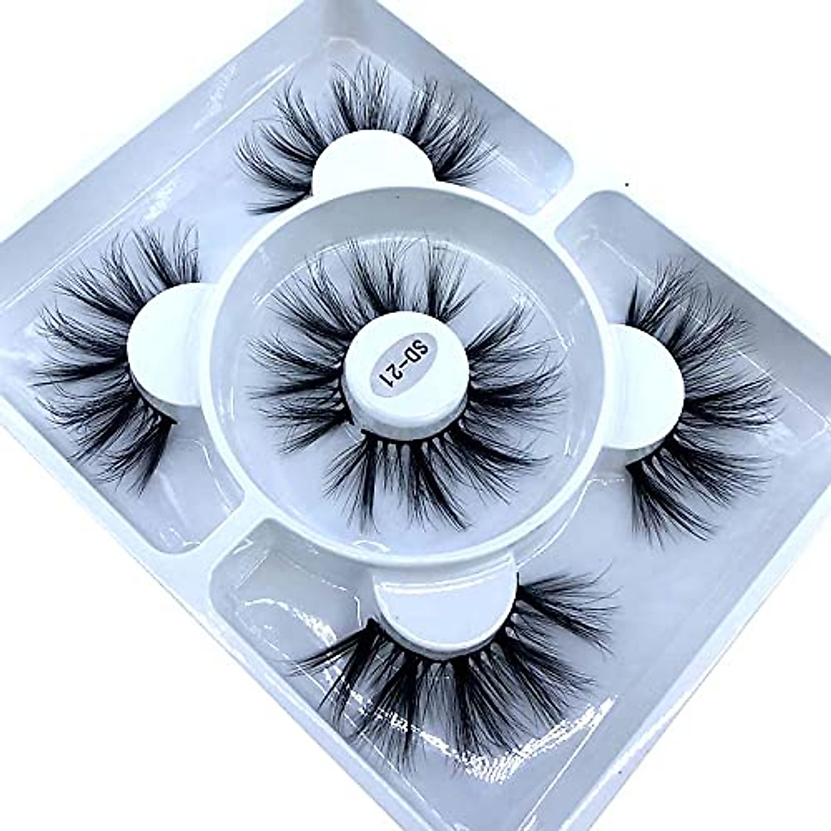 HBZGTLAD 2020 New 3 pairs natural false eyelashes fake lashes long makeup 3d mink lashes eyelash extension mink eyelashes for beauty (SD-21)