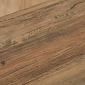 AMERLIFE 43 Inch Farmhouse Entry Table, Industrial Accent Entryway Console Table with Open Storage Shelf, Rustic Wood Sofa Table for Hallway Living Room, X-Shaped Metal Frame Support, Rustic Oak