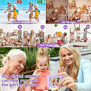 Digital Camera, HUMIDIER FHD 1080P 36MP 16X Digital Zoom Mini Vlogging Video Camera with Battery Charger, Compact Portable Cameras Point and Shoot Camera for Kids,Teens,Beginners (Silver)