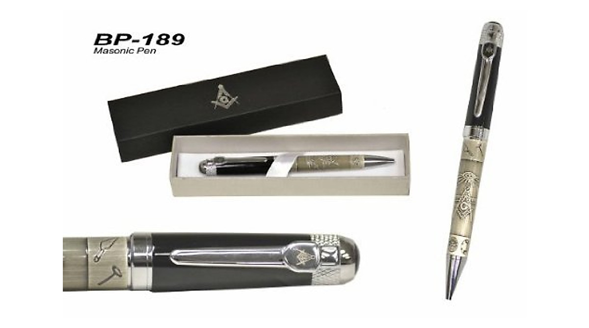 D8070 Masonic Emblem Ink Pen - Elegant Gift Pen