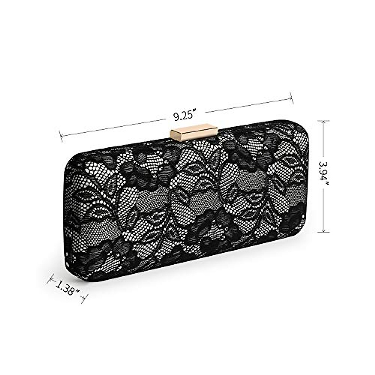 Mulian LilY M308 Women's Elegant Floral Lace Clutch Formal Evening Prom Handbag Purse Silver