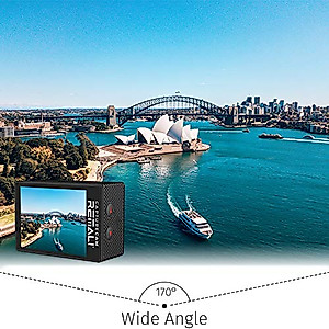 REMALI CaptureCam 4K Ultra HD and 12MP Waterproof Sports Action Camera Kit with Carrying Case, 3 Batteries, Dual Battery Charger, 2” LCD Screen, WiFi, Remote Control, and 21 Mounts and Accessories