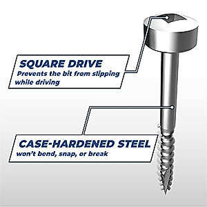 Kreg SPS-C1-500 Zinc Pocket Screws, 1-Inch, 7 Coarse Thread, Pan Head (500 Count)