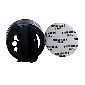 JUVITUS 4 oz / 120 ml Clear Glass Square Spice Jar with Black Sifter (6 pack) - Two Sided Sifter Cap (shaker holes/pour open) and Freshness Seal