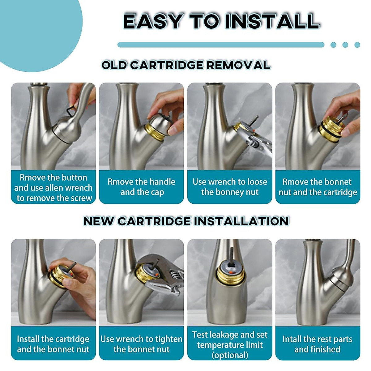 RP50587 Cartridge Valve for Delta DTS Faucet Cartridge Repair Kit, Kitchen Lavatory Shower Faucet Valve Assy, Works with DIAMOND Seal Technology Models Featuring Motion Cartridge with Allen Wrench