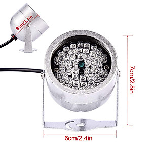 ASHATA IR Illuminator, 48 LEDs Night Vision IR Infrared Light for Security Camera CCTV and IP Camera, 60 Degree Wide Angle, Waterproof, Illuminating Distance of 16 to 66ft, Auto Light on Sensor