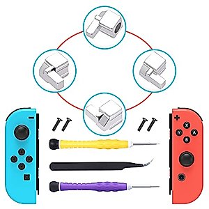 [New Version]Replacement Latches Compatible with Switch/ Switch OLED JoyCon, Lock Buckles Repair Tool Kit Compatible with Switch JoyCons with Screwdrivers and Tweezer