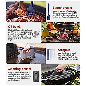 Griddle Accessories for Blackstone Grill Accessories 22pcs Stainless Steel Barbecue Tools Kit with Burger Smasher Spatula Basting Cover Carry Bag for Camping,Flat Top Camp Chef Utensil