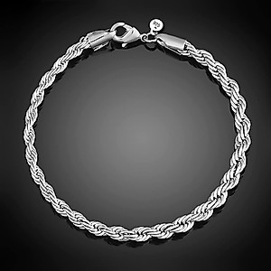 Cuteam Women Bracelets, Bangle Bracelets, 925 Sterling Silver Twist Bangle Cuff Charm Clasp Party Jewelry for Loved Light Luxury Temperament Women Bangle for Banquet (Silver)