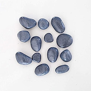 PolyPebbles Polished Composite Decorative Stones | Triple The Coverage of Natural Stone | 100% Recycled Materials + Nature Friendly | Won't Fade or Crack | Small (.5" - 1") Size | 2.4 Lbs Light Grey