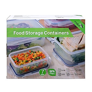 Maturi Food Storage Containers Set of 7 with Airtight Lids, BPA Free, 0.12L-3.8L