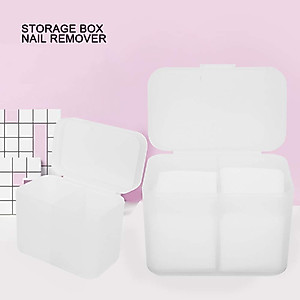 Yosoo Nail Art Storage Box, 2 Grids Bead Organizer Case Nail Polish Remover Pad Organizer Holder Plastic Containers Decoration Organizer Case Container Cases for Diy Handmade Nail Art