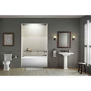 KOHLER K-1957-RA-0 Underscore Rectangle 60-Inch x 32-Inch Alcove Bath, Integral Flange and Right-Hand Drain, White