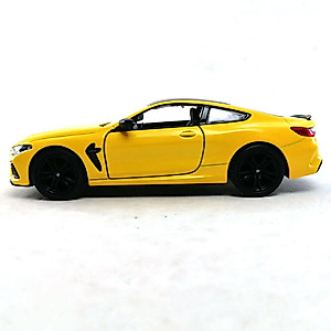 KiNSMART BMW M8 Competition Coupe Yellow 5" 1:36 Scale Die Cast Metal Model Toy Car w/Pullback Action