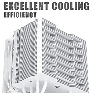 upHere CPU Air Cooler,5 Heat Pipes,Anodized Aluminum Fins,120mm PWM High-Performance Fan,Infinity Mirror with 5V Addressable RGB Lights Sync,AMD AM4 Ryzen/Intel,White Edition,C2T5-ARGB