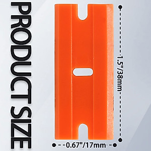 Suiwotin 100pcs Plastic Razor Blades, Double Edged Plastic Scraper Blades Replacement for Plastic Razor Scraper Tool for Decals, Adhesive Labels, Stickers Removing Cleaning