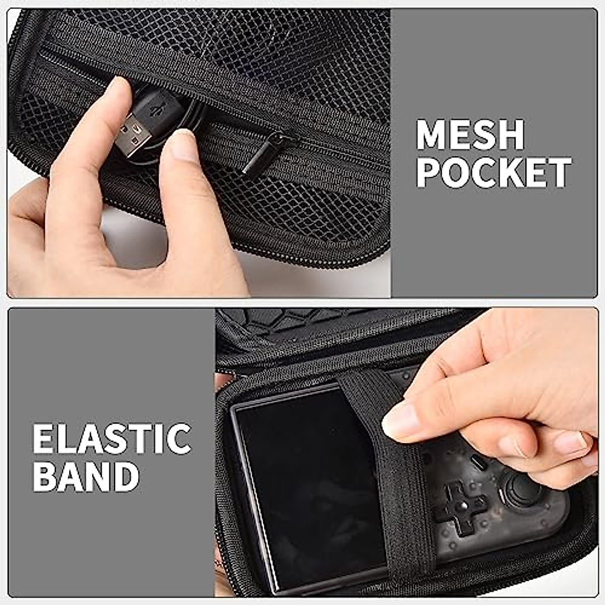 PAIYULE Travel Case Compatible with RG353V/ RG35XX/ RG353VS Retro Handheld Game Console, Handheld Emulator Storage Holder Organizer, Android Game Console Carrying Bag (Box Only)