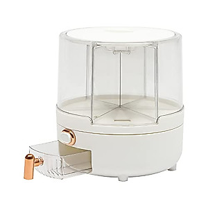 Eapmic 360° Rotatable Cereal Dispenser, One-Click Rice Output, Visible Round Multigrain Tank Cup Dry Rice Container Food Dispenser Sealed Grains Cans Grain Storage Tank for Storage Small Beans
