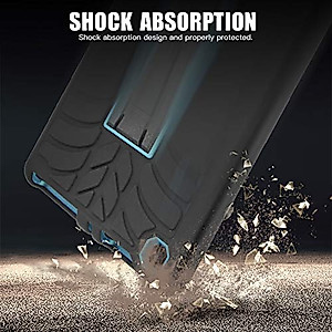 AICase HD 8 (2017 7th Gen) Case,3 in 1 Three Layer Hybrid Rugged Heavy Duty Shockproof Full Body Protective Cover (Black/Blue)