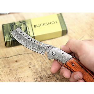 Wartech Buckshot Knives Thumb Open Spring Assisted Cleaver Classic Pocket Knife (PBK219DS)