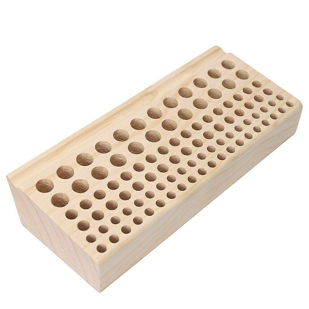 Leather Craft Working Tool Holder Rack, 98 Holes Leather Crafting Tool Wooden Holder Storage Box Rack Organizer
