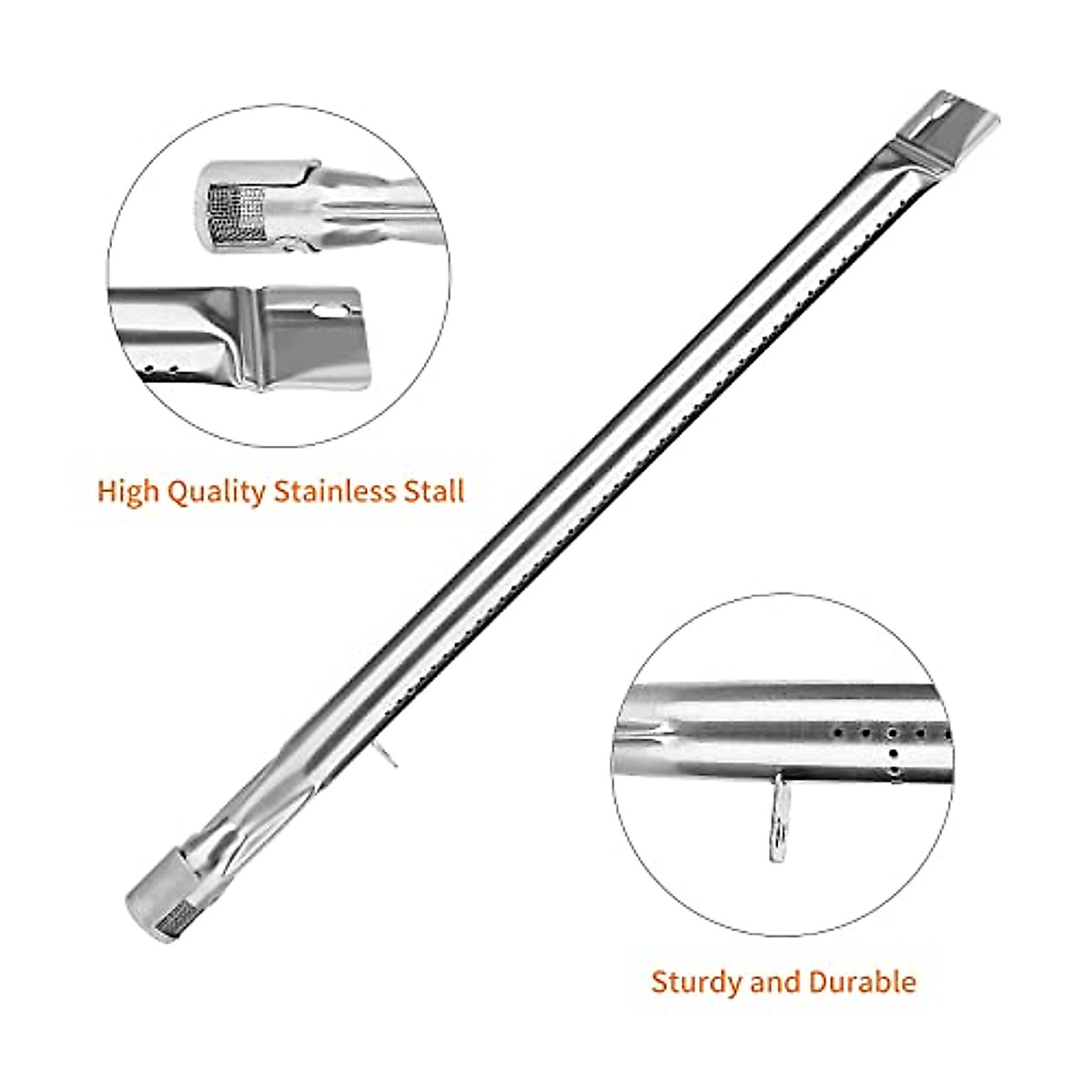 Hisencn Grill Replacement for Smoke Hollow PS9900, PS9500, 6800, Smoke Hollow Grill Parts for 16.5" Porcelain Steel Heat Plate Shield, Stainless Steel Pipe Burners, Cast Iron Cooking Grate