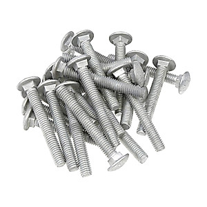5/16" x 2 1/2" Long Carriage Bolts with Nuts, Galvanized Steel (Set of 25)