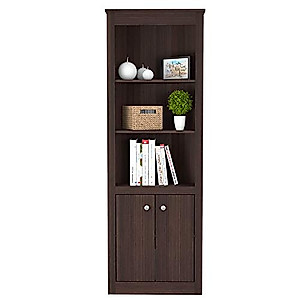 Inval Two Door Corner Bookshelf, Espresso