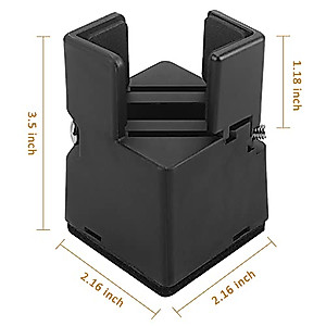 BTSD-home Bed Risers 2 Inch Heavy Duty Furniture Risers with Screw Clamp for Table Couch Chair 4 Pack Black