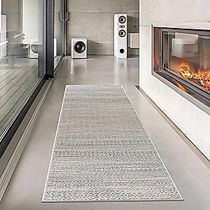 Hauteloom Tigris Moroccan Trellis Neutral Geometric Farmhouse Living Room Bedroom Area Rug - Distressed Rustic Pattern - Southwestern Native American Look - Ivory, Beige, Cream, Gray - 3'11" x 5'7"