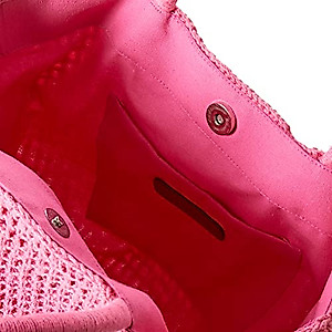 The Drop Women's Alora Crochet Small Tote, Hot Pink, One Size