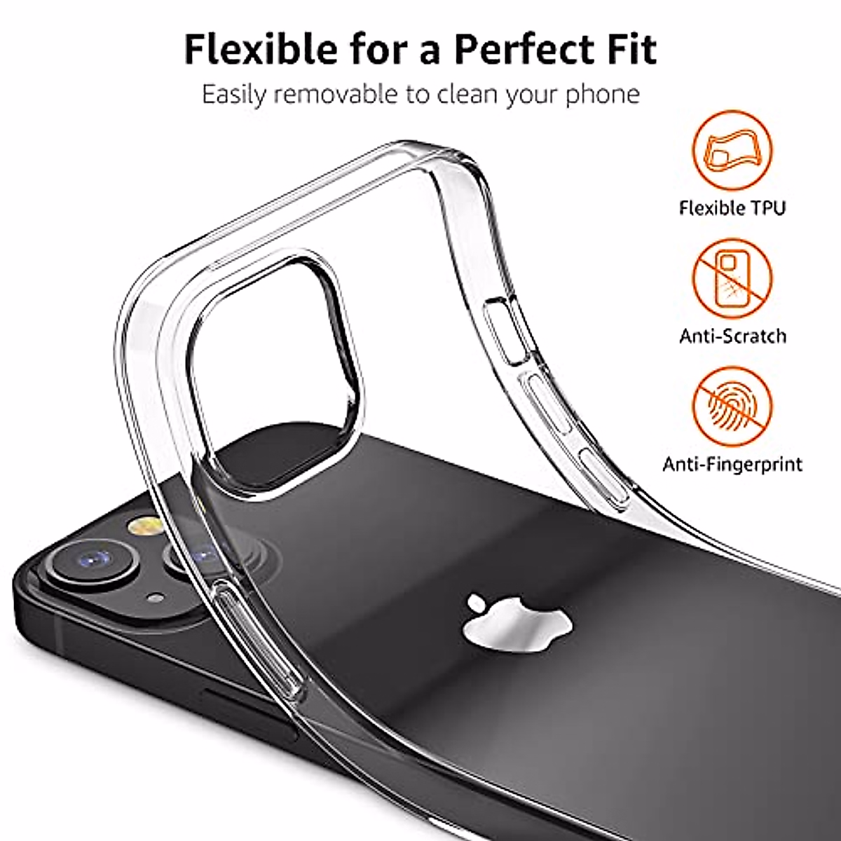 Amazon Basics Clear Soft TPU Smartphone Cover for iPhone 13 Mini