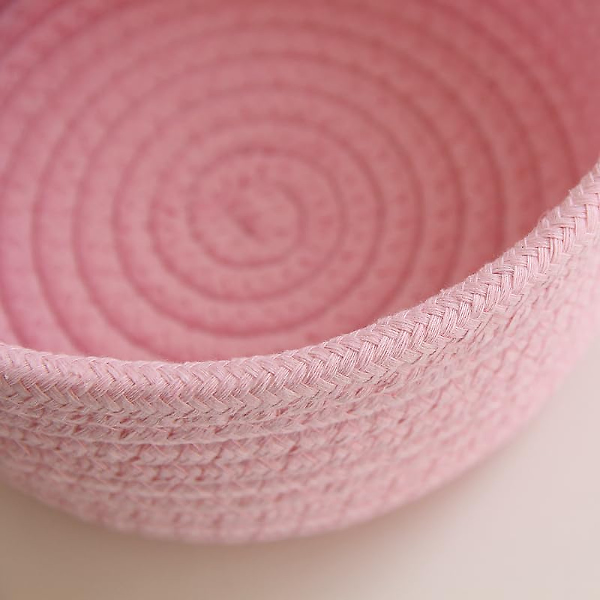 Cafshion Small Toy Basket with Cat Ears, Cute Basket Toy Organizer with Handles Woven Cotton Rope Basket Decorative Basket Nursery Bins & Boxes Gift Basket Empty for Baby Pet Toy Storage