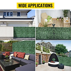 VEVOR Artificial Ivy Privacy Fence Screen, 59"x118" Ivy Fence, PP Faux Ivy Leaf Artificial Hedges Fence, Faux Greenery Outdoor Privacy Panel Decoration for Garden, Decor, Balcony, Patio, Indoor